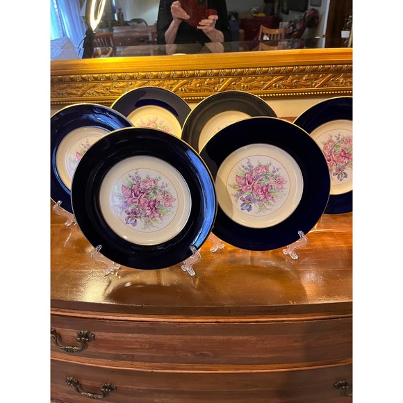 Ambassador Ware | Dining | Vintage Plate Set Blue Floral Ambassador ...